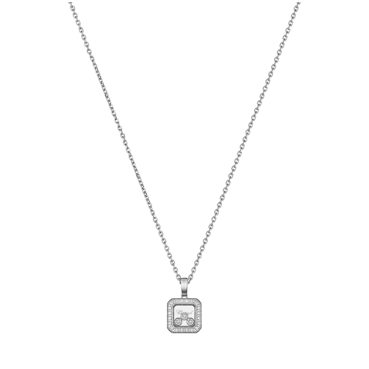 Pendentif Chopard Happy Diamonds Icons en Or Blanc et Diamant